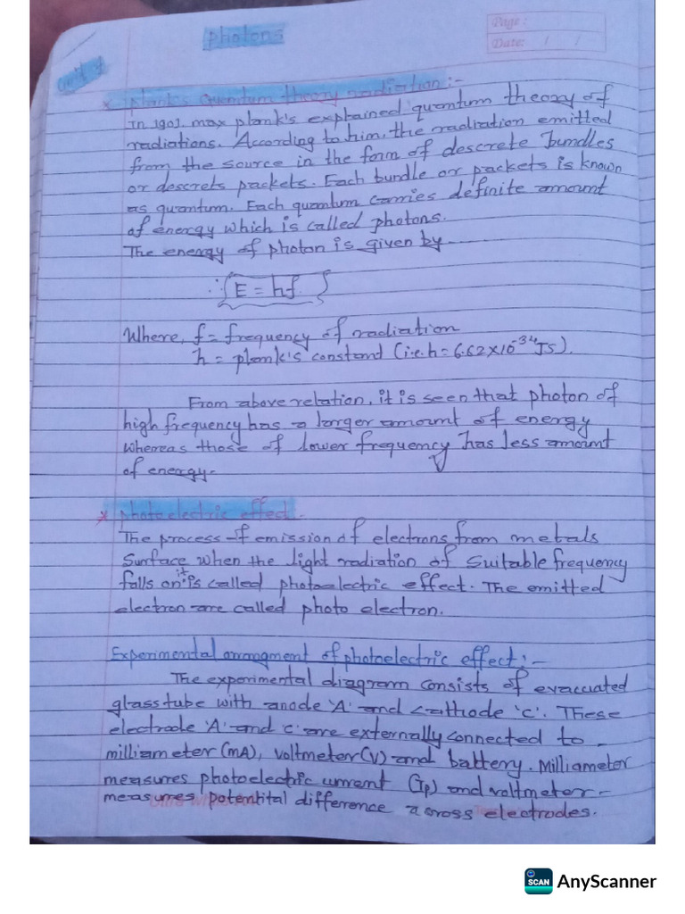 Unit 7 Photons | PDF
