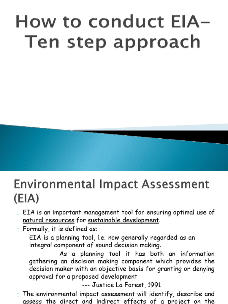 How To Conduct EIA-Ten Step Approach-Converted VII Sem | PDF ...