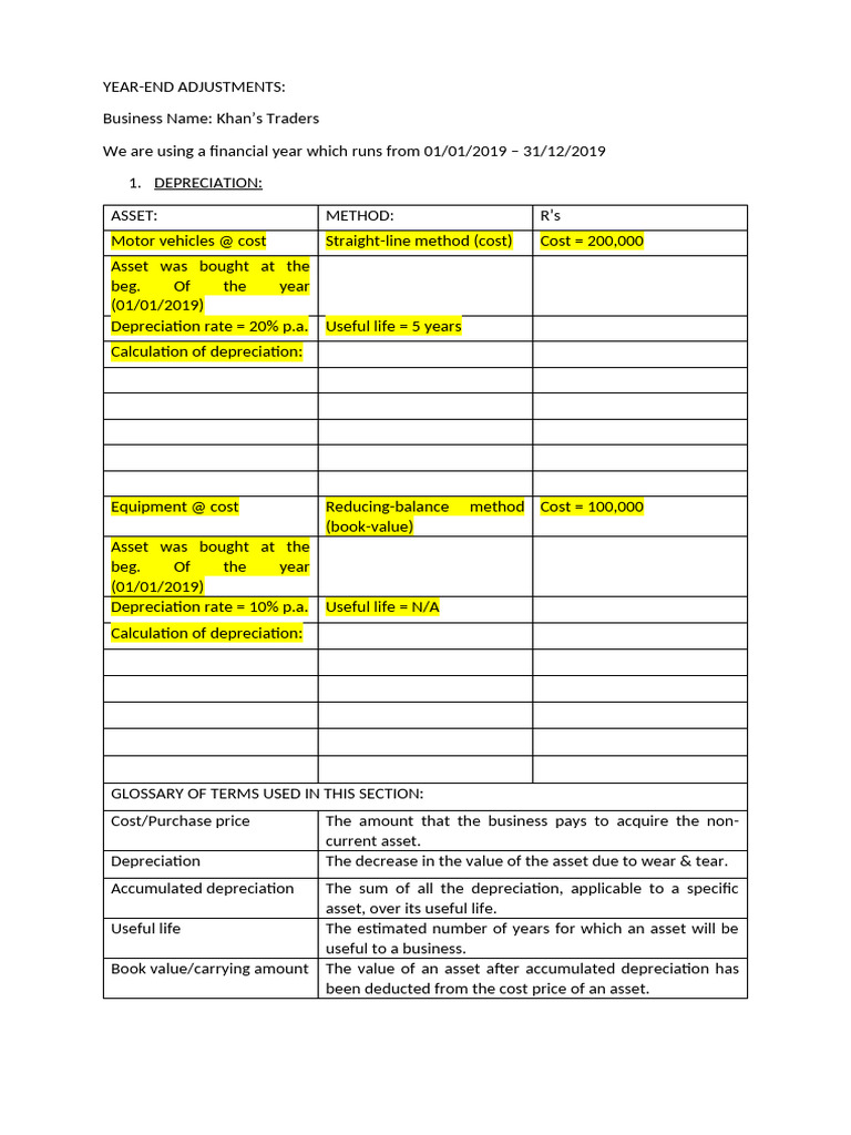 Year-End Financial Adjustments Guide | PDF | Depreciation | Expense
