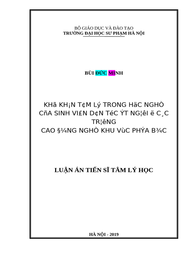 Khã KH¡N T M Lý Trong Häc Nghò Cña Sinh Vi N D N Téc Ýt NG Êi Ë C C TR êNG Cao NG Nghò Khu Vùc ...