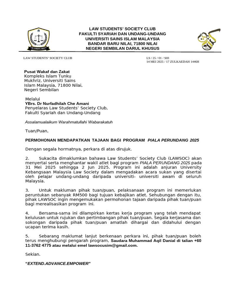 Draft Surat Perundang 2025 | PDF