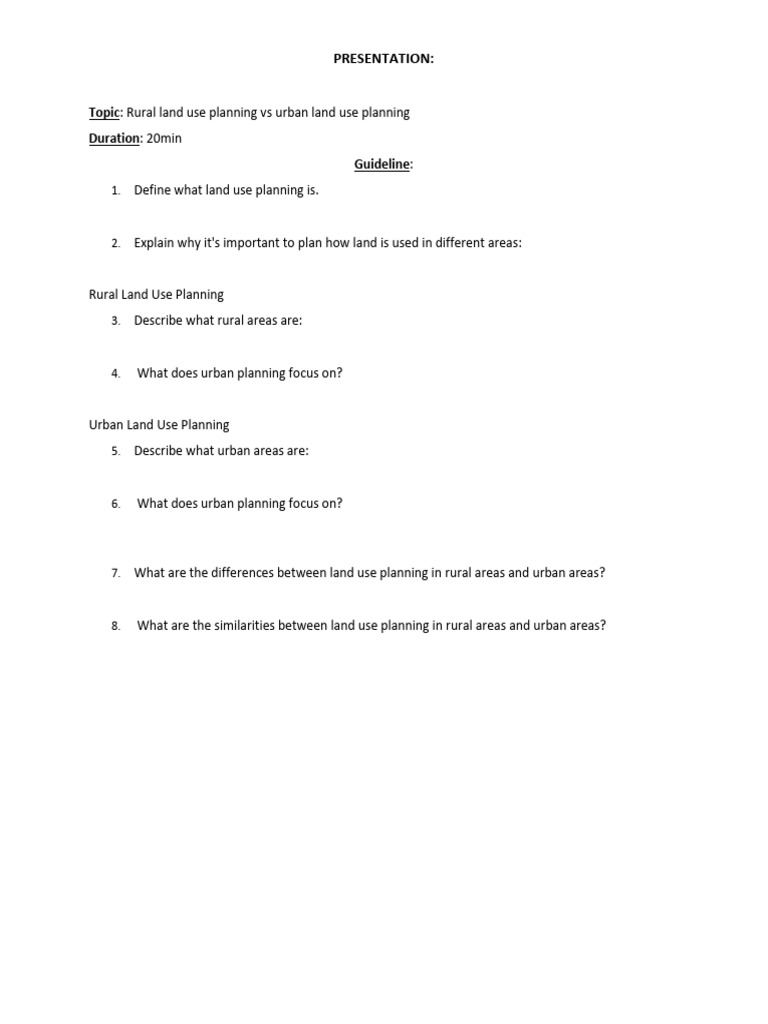 1.presentation-Land Use Planning - Students | PDF