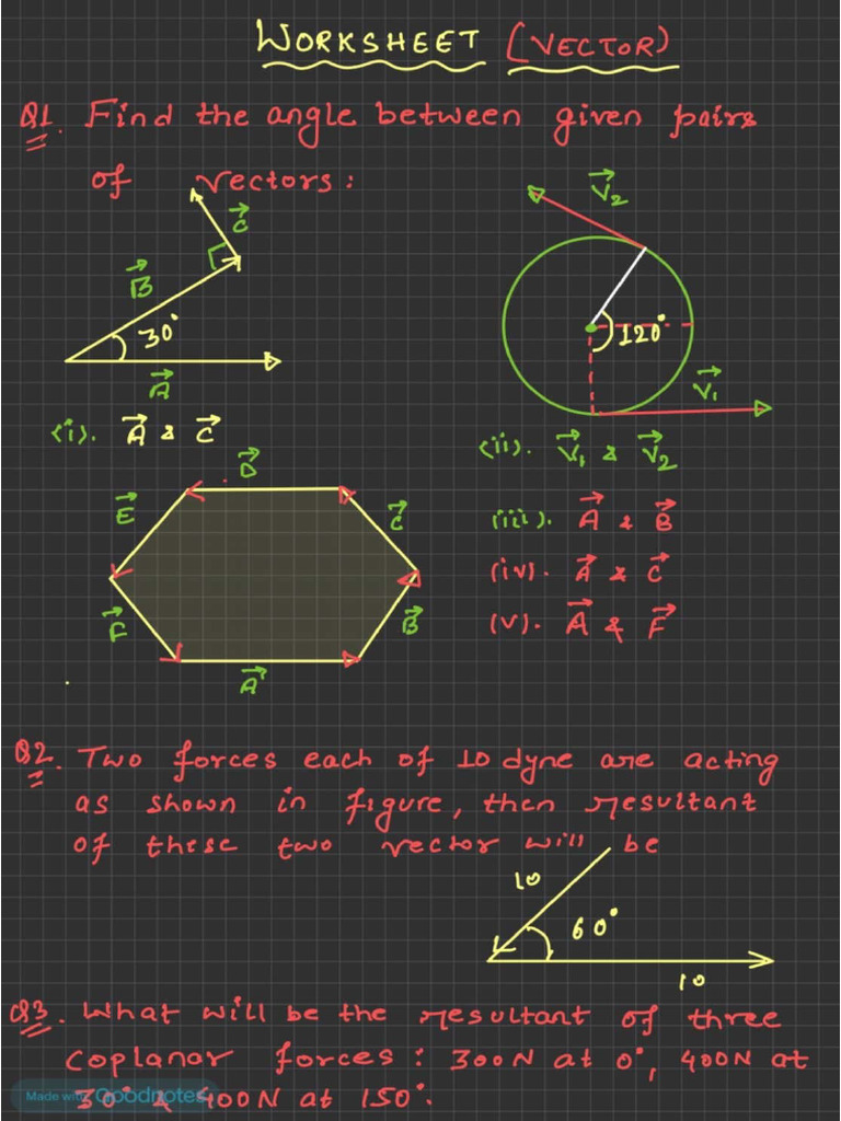 Vector Worksheet | PDF
