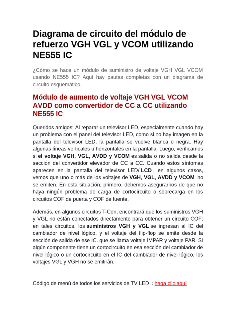 Circuito VGH y VGL Con 555 Aprende A Controlar Voltajes | PDF | Corriente continua | Inductor