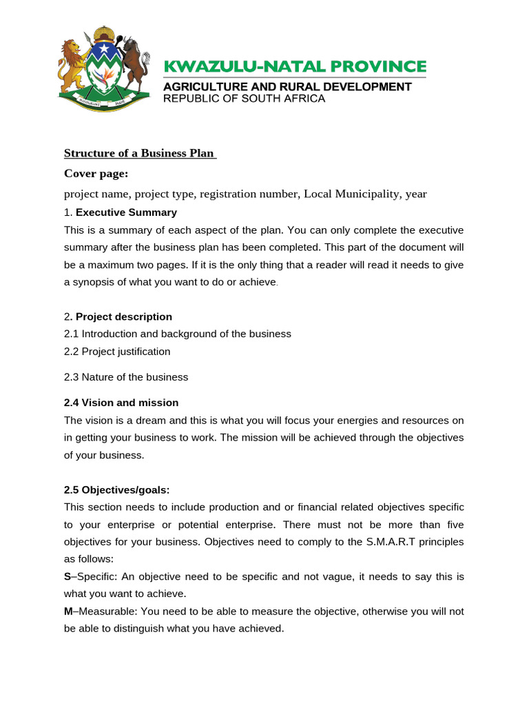 Business Plan Standard Format Template | PDF | Marketing Strategy ...