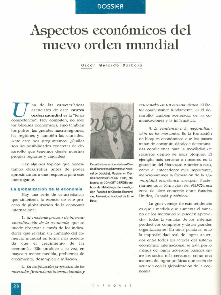 Aspectos Economicos Del Nuevo Orden Mundial | PDF | Business | Comercio