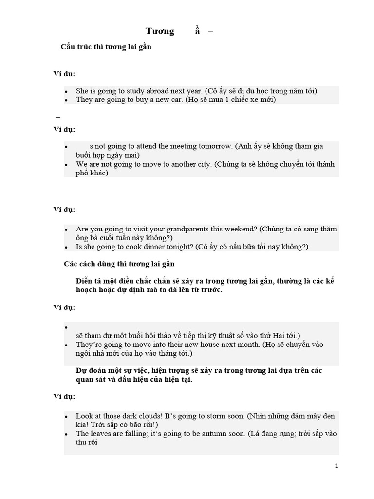 Be Going To & QKTD | PDF