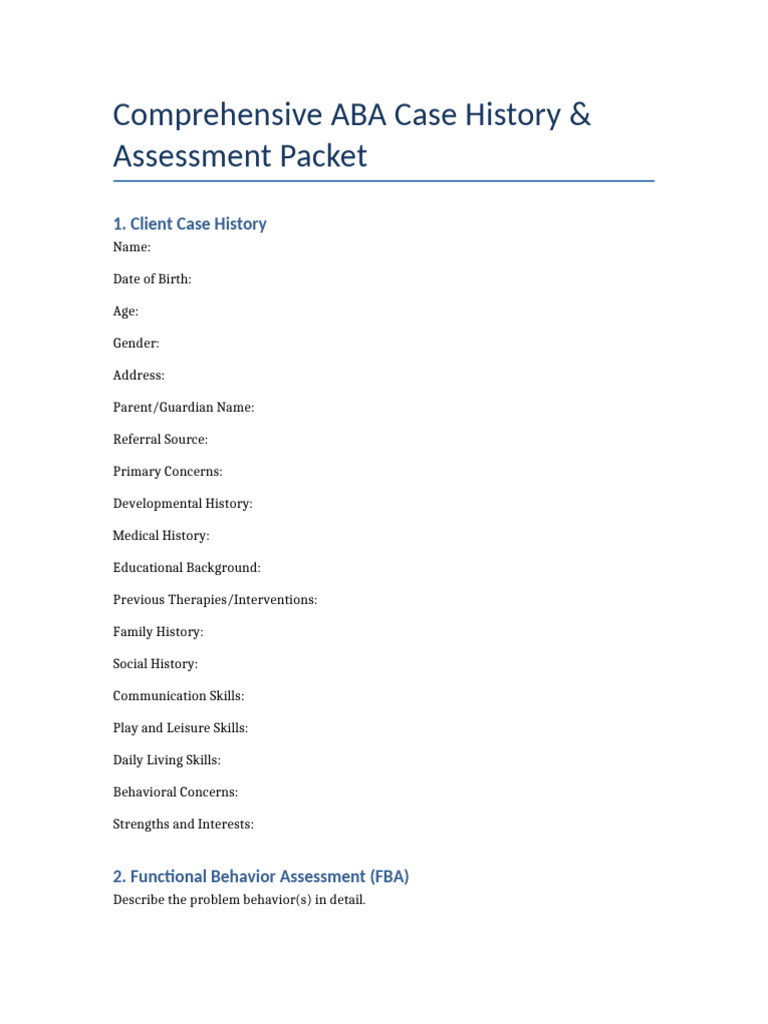 ABA Assessment Packet Aasiya Asfak Saleh | PDF | Reinforcement ...