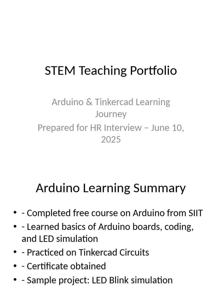 STEM Portfolio Presentation | PDF