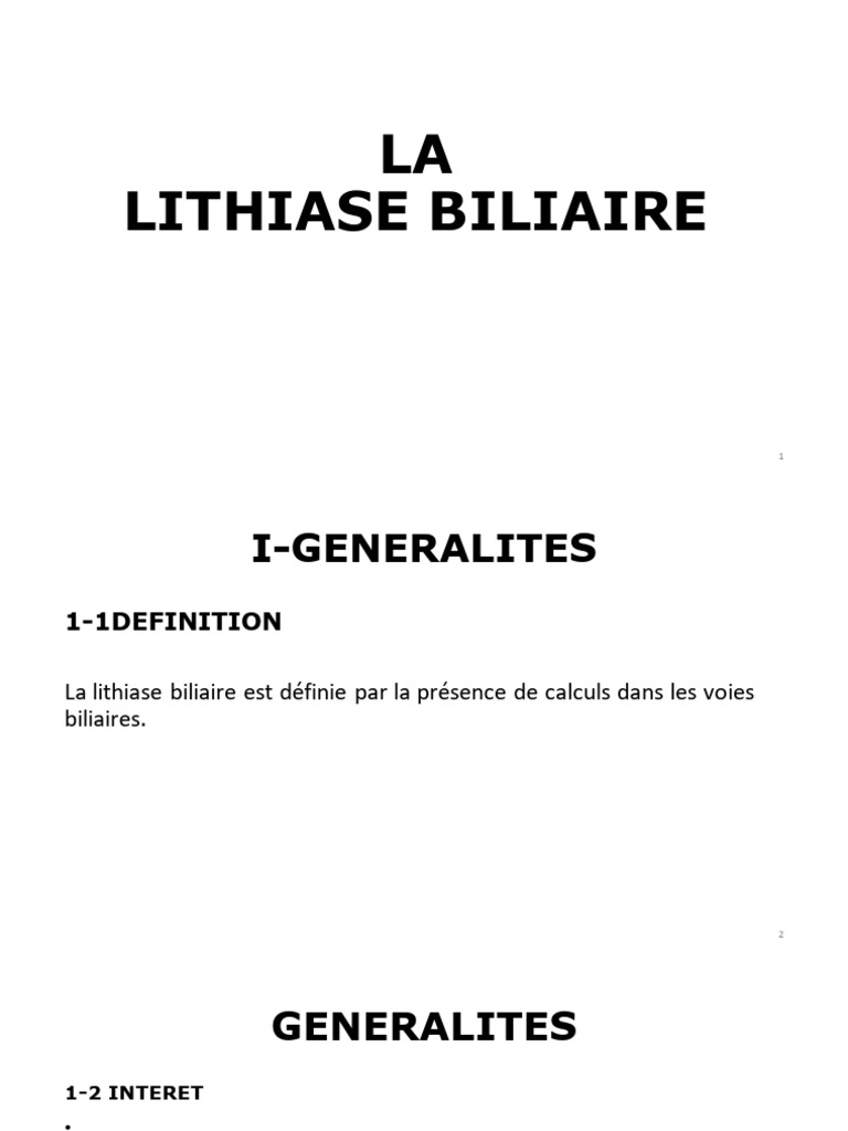 Lithiase biliaire : diagnostic et traitement | PDF | Vésicule biliaire ...