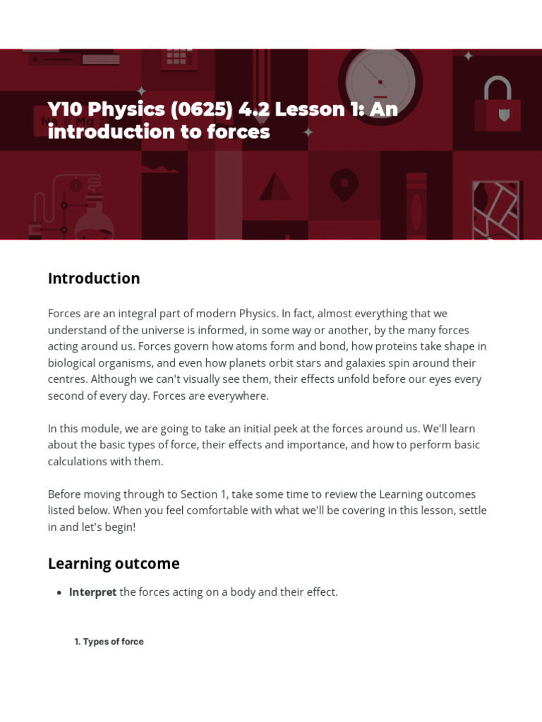 1B Introduction To Forces - Lesson 1 | PDF | Force | Friction