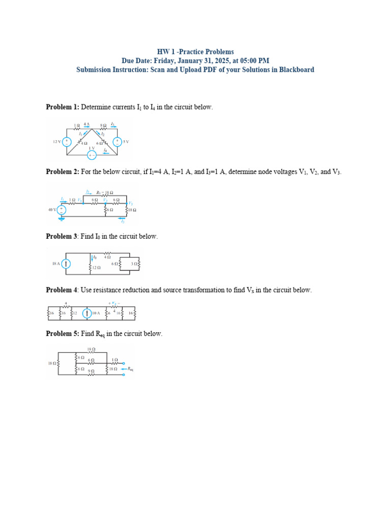 HW 1 - Practice Problems | PDF