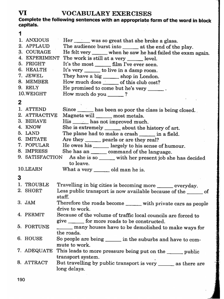 Word Formation - Advanced 3 | PDF