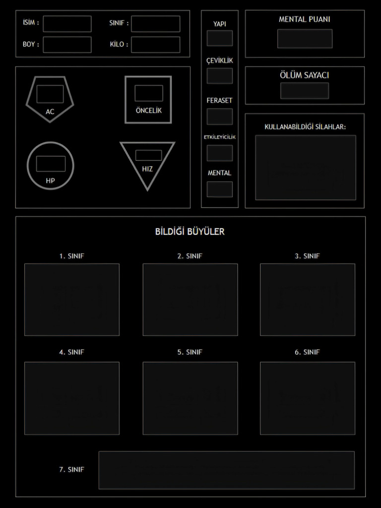 Spellblades Karakter Kağıdı | PDF