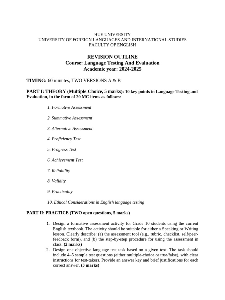 Method3 Revision Outline - Revised | PDF