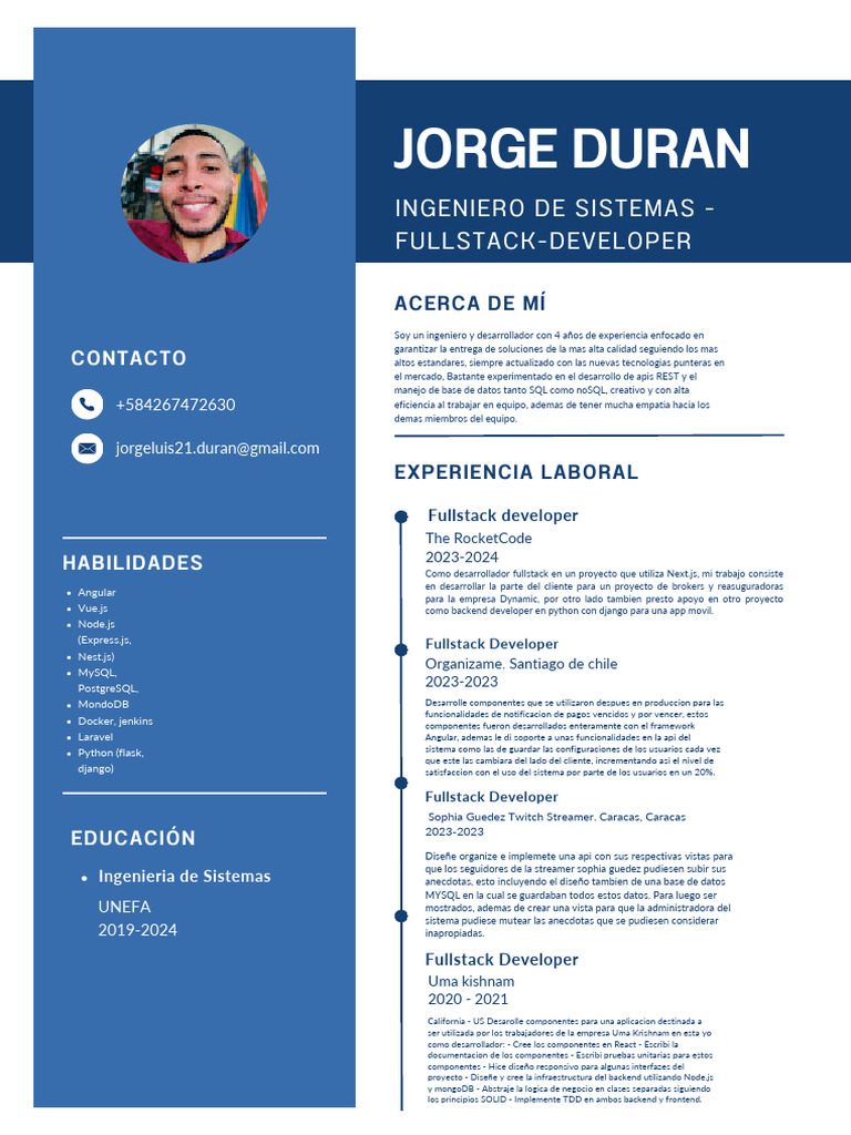 Jorge Duran CV | PDF | Mi sql | Software