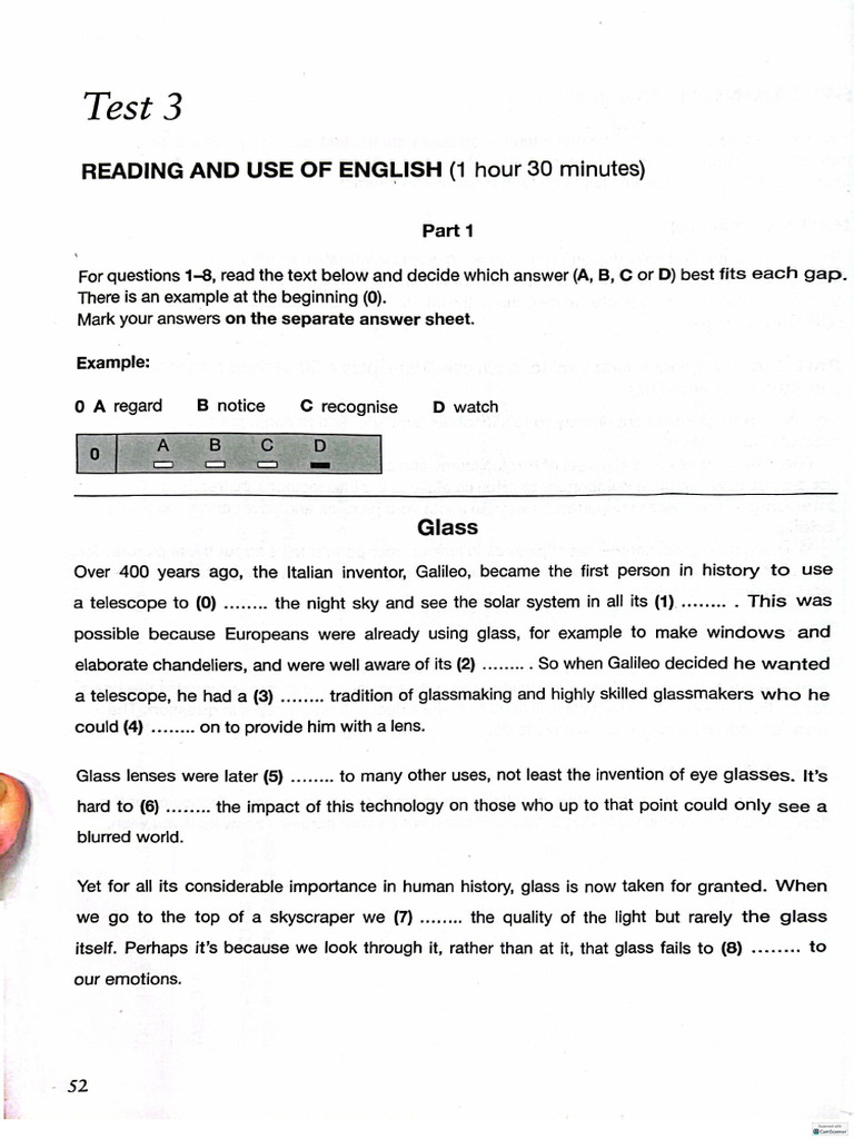 Advanced 3 - Test 3 Reading & Use of English | PDF