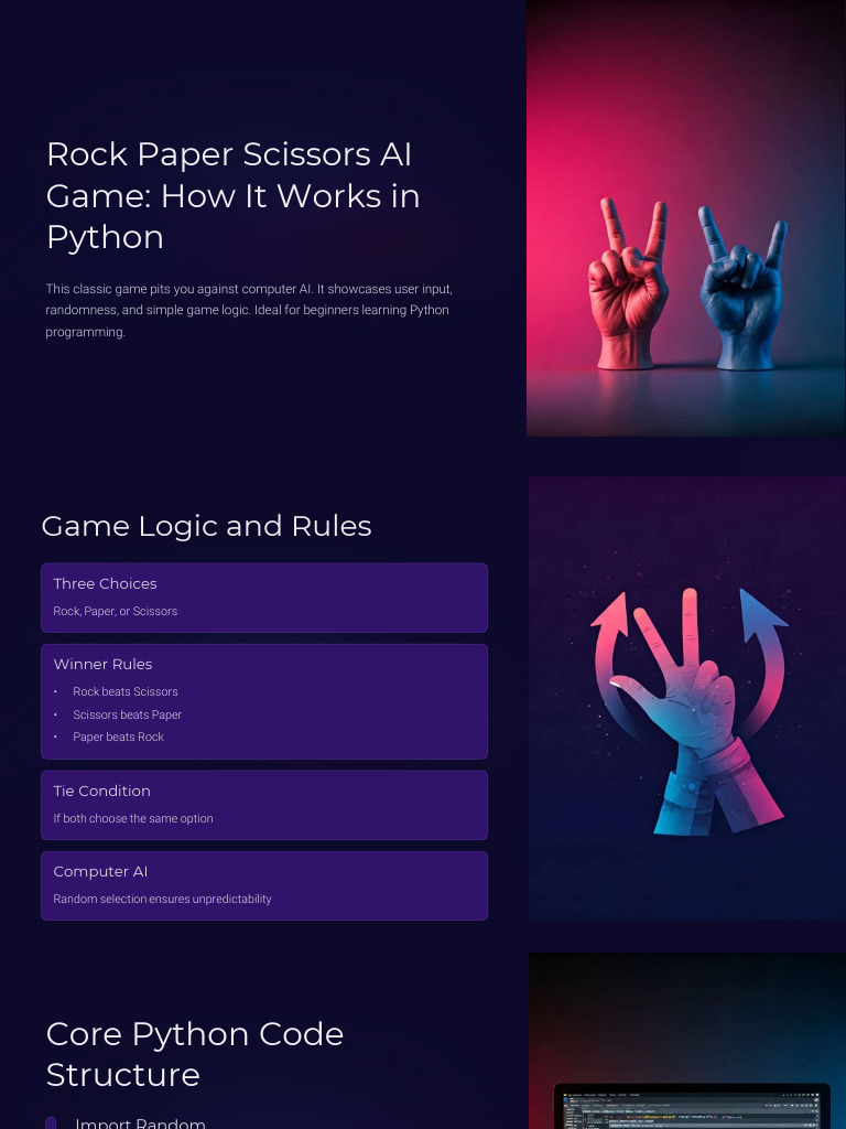 Rock Paper Scissors AI Game How It Works in Python - PPTX GG | PDF