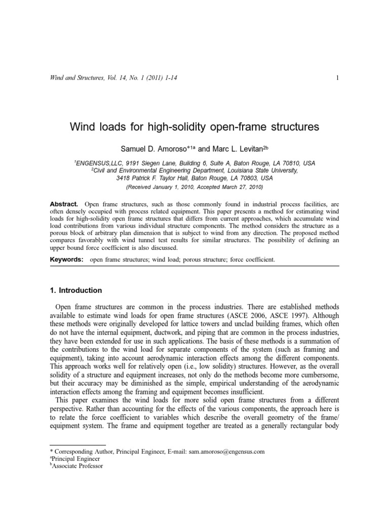 Wind Loads For High-Solidity Open-Frame Structures | PDF | Fluid ...
