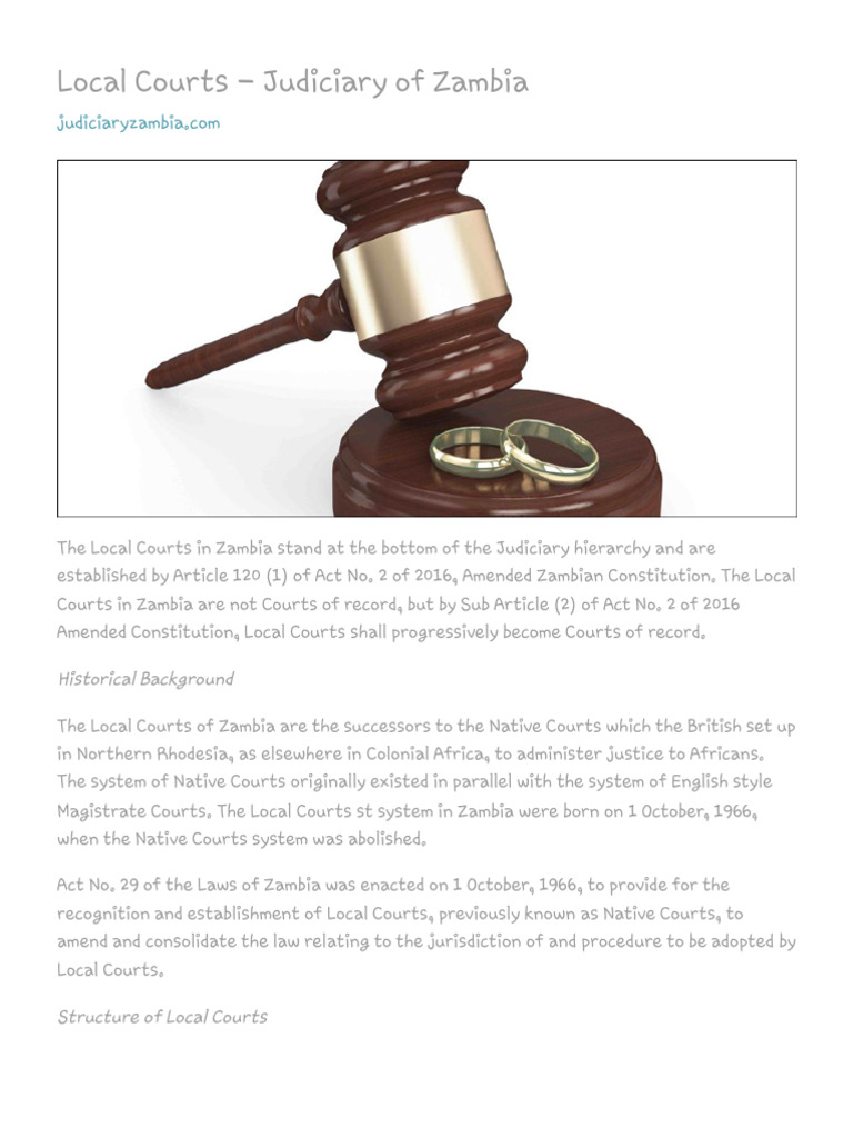 Structure and Jurisdiction of Local Courts | PDF | Magistrate | Zambia