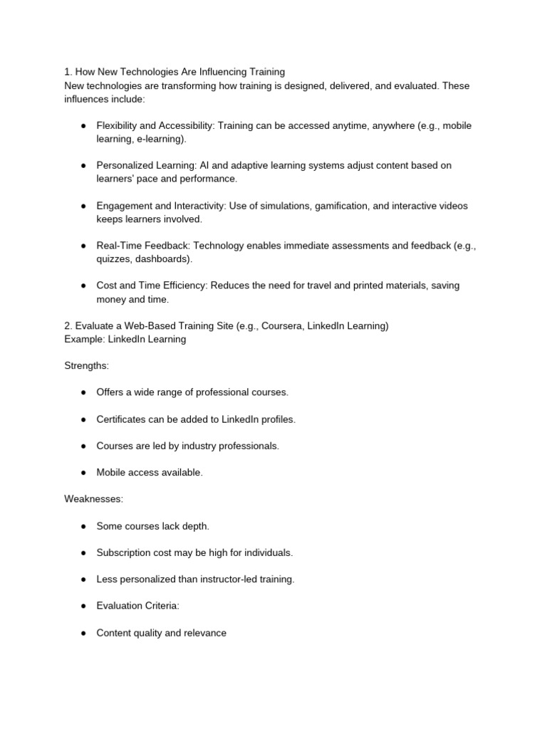 Technology Based Training Methods | PDF | Educational Technology ...