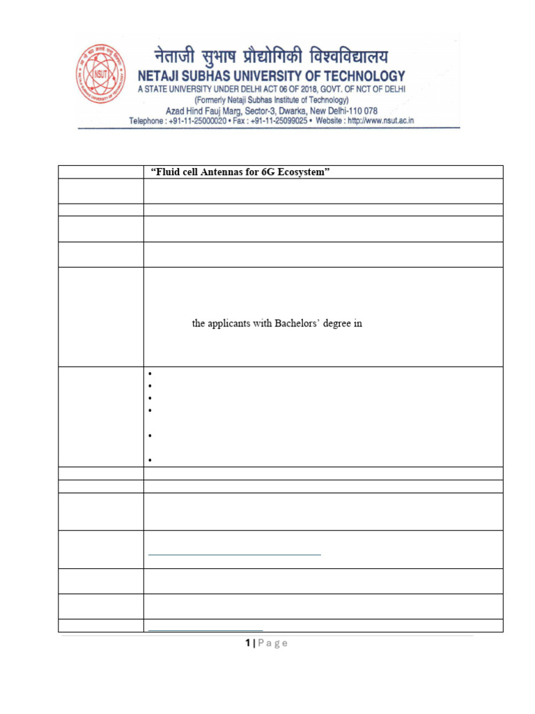 Nsut JRF Advt. TTDF Project 2025 | PDF | Software Defined Radio