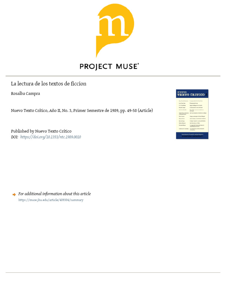 La lectura de textos de ficción | PDF