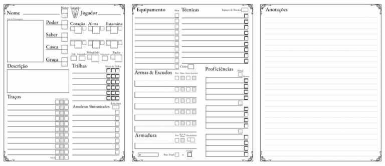 HKRPG PTBR - Ficha de Personagem v5.1 - PDF Editável | PDF