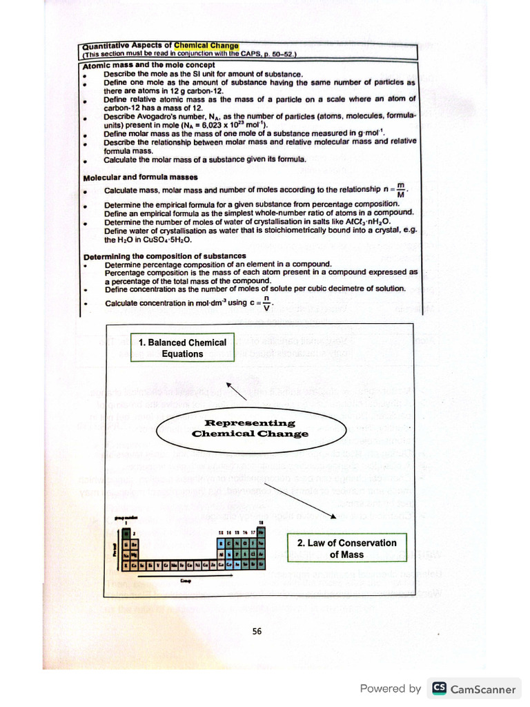 Grade 10 Notes On Quantitative Aspects of Chemical Change | PDF