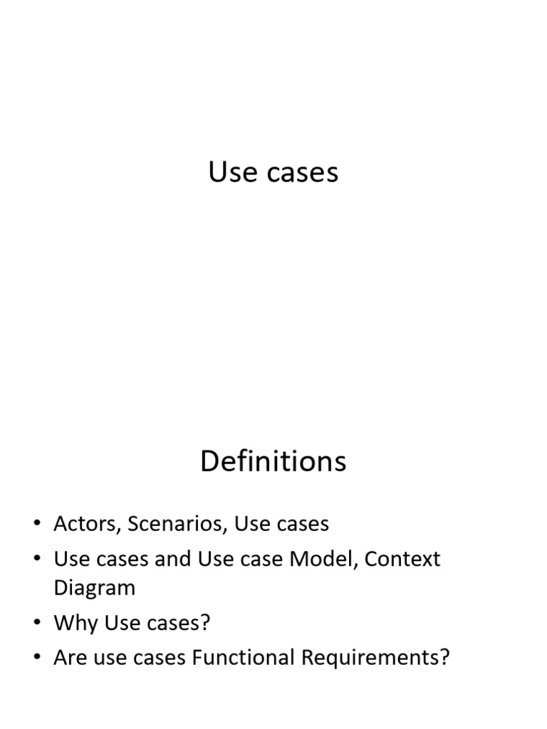 Use Cases and Requirements | PDF