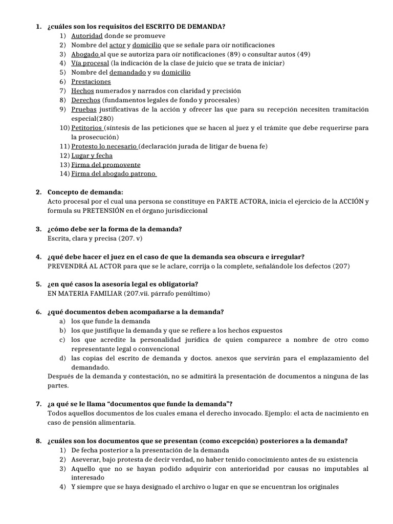 Requisitos y Proceso de la Demanda Judicial | PDF | Demanda judicial ...