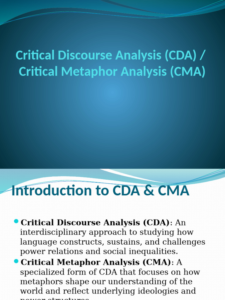 Unit 6 Critical Discourse Analysis (CDA) | PDF | Liberal Arts Education