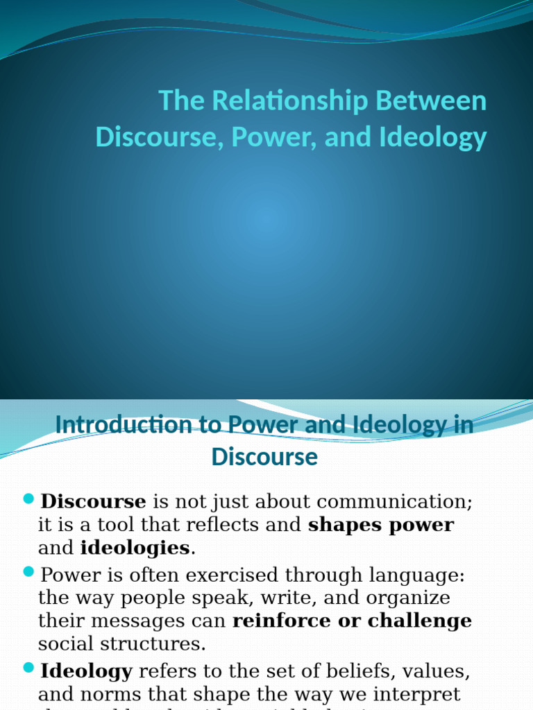 Unit 5 The Relationship Between Discourse Power and Ideology | PDF ...