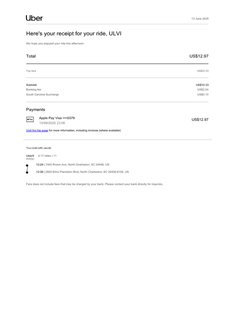 Uber Receipt 3 | PDF