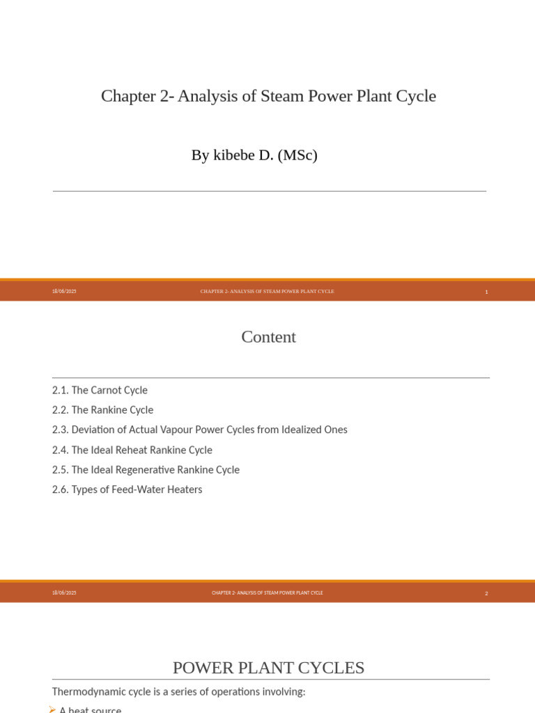 Chapter 2- Analysis of Steam Power Plant Cycle | PDF | Steam Engine | Steam