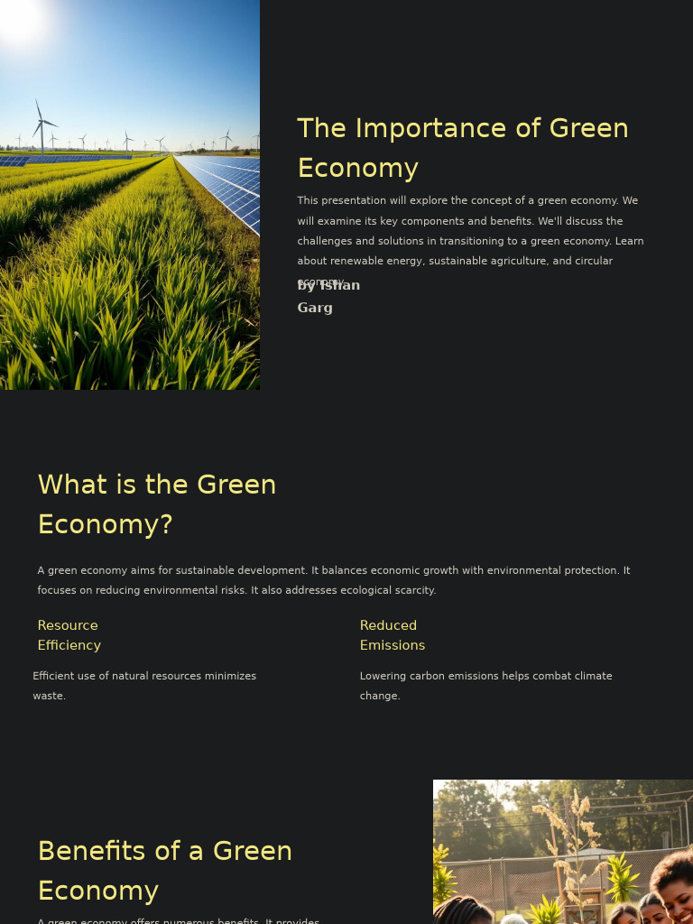 Importance of Green Economy Explained | PDF | Sustainability | Green ...