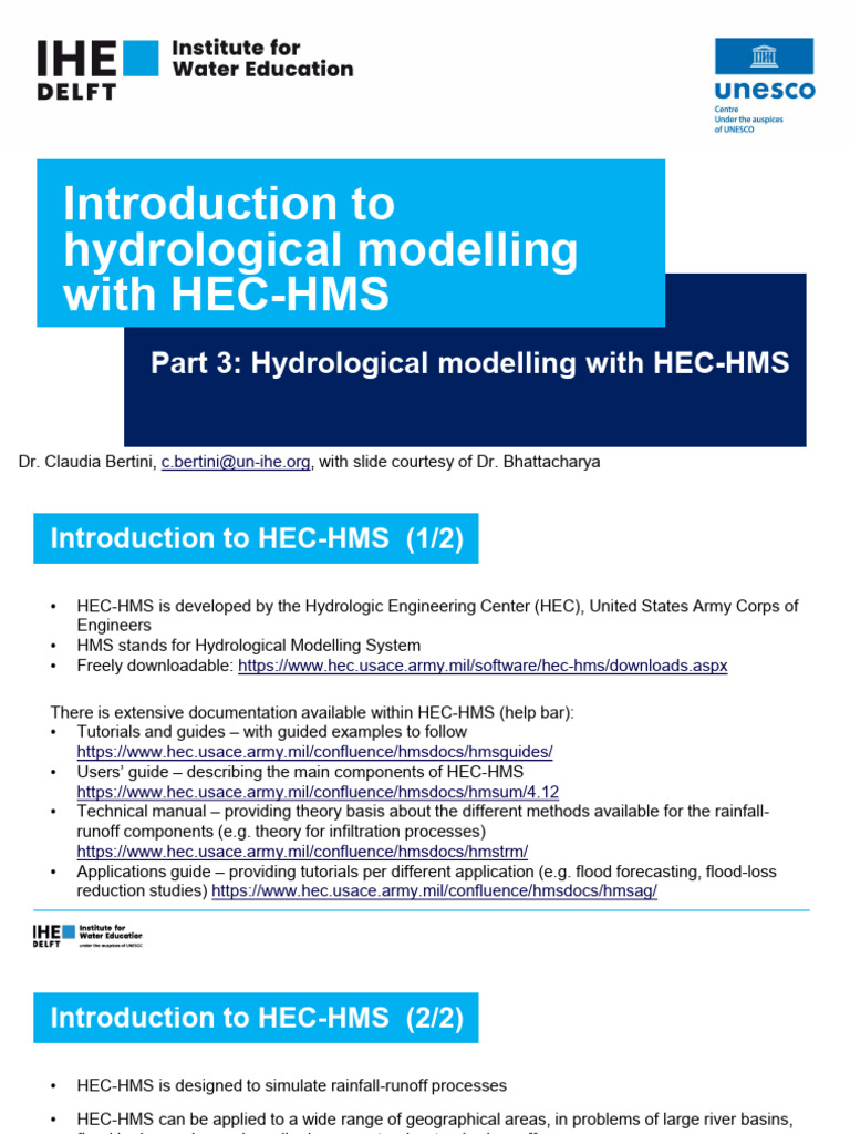 3 HydrologicalModelingWithHMS Part3 Intro2HMS v2025 | PDF | Drainage ...