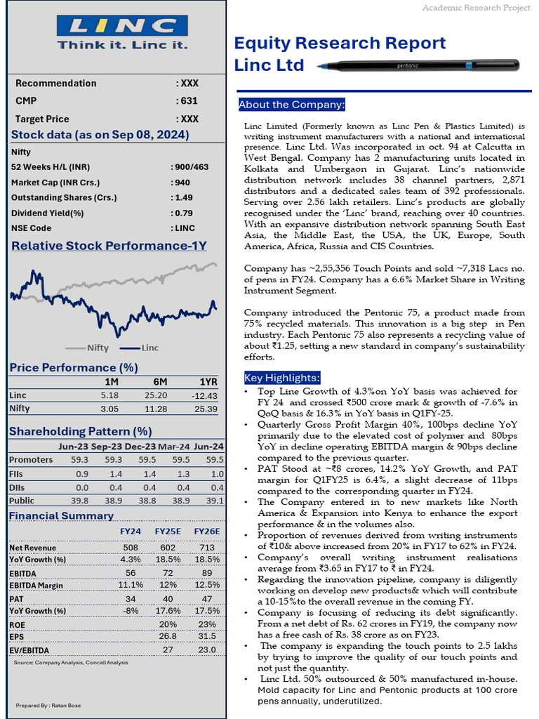 LINC - Equity Research Report | PDF | Gross Domestic Product | Inflation