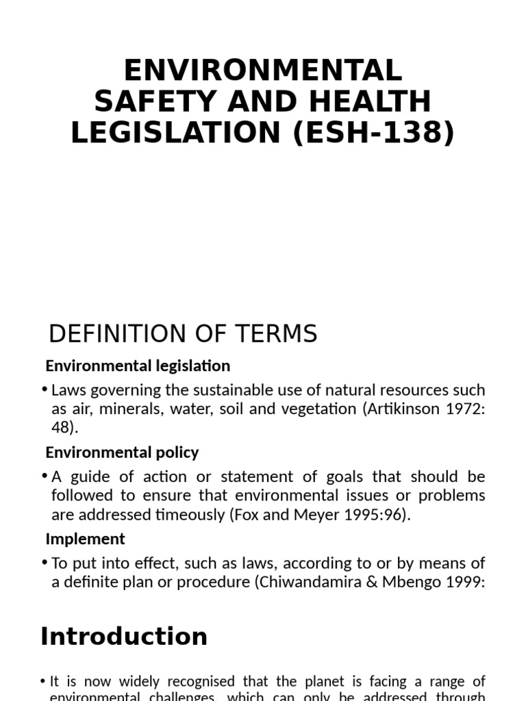 Esh 138 Power Point Notes | PDF | Treaty | Environmental Law