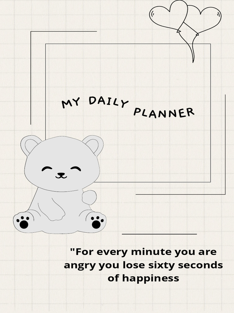 Personal Daily Planner Notebook Book Cover | PDF