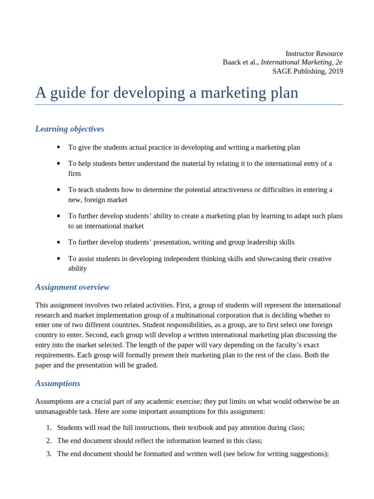 International Marketing Plan Guide | PDF | Purchasing Power Parity ...