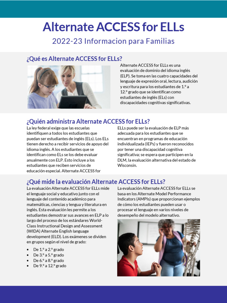 Evaluación Alternate ACCESS para ELLs | PDF | Comunicación humana ...