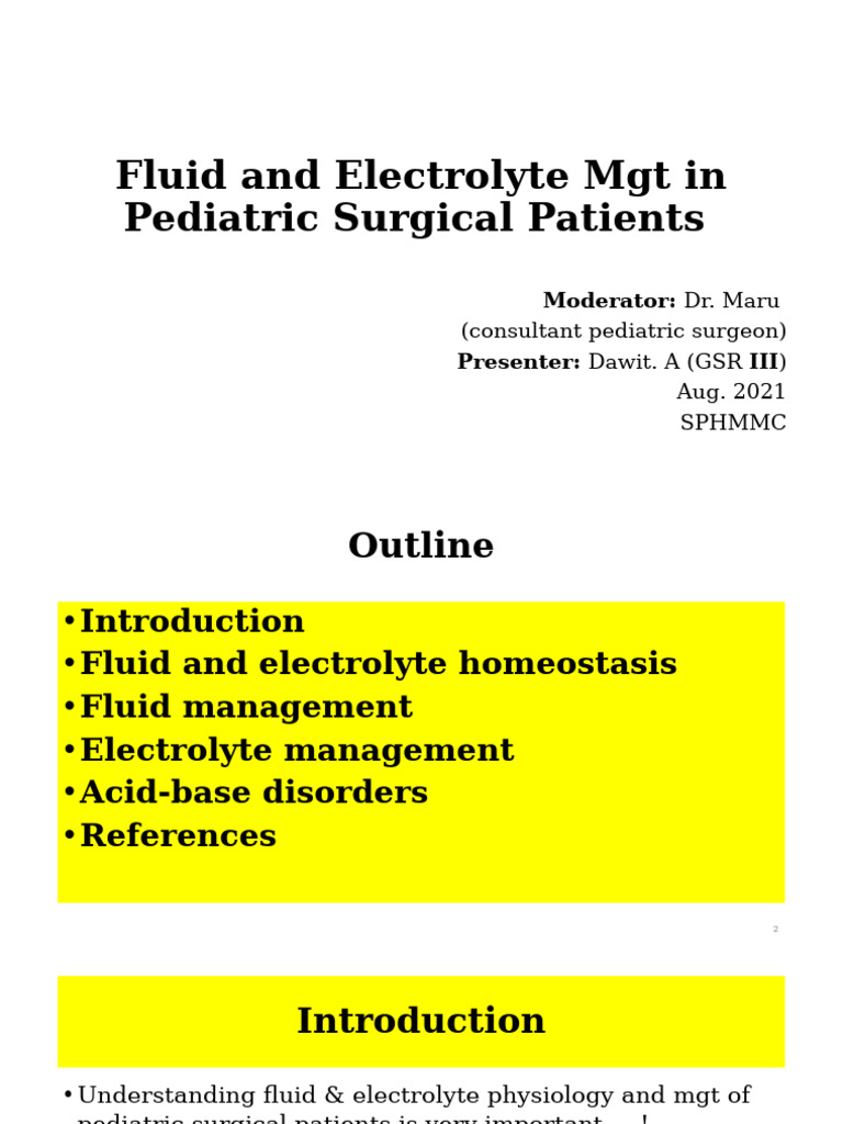 Pediatric Fluid and Electrolyte Management | PDF | Intensive Care ...