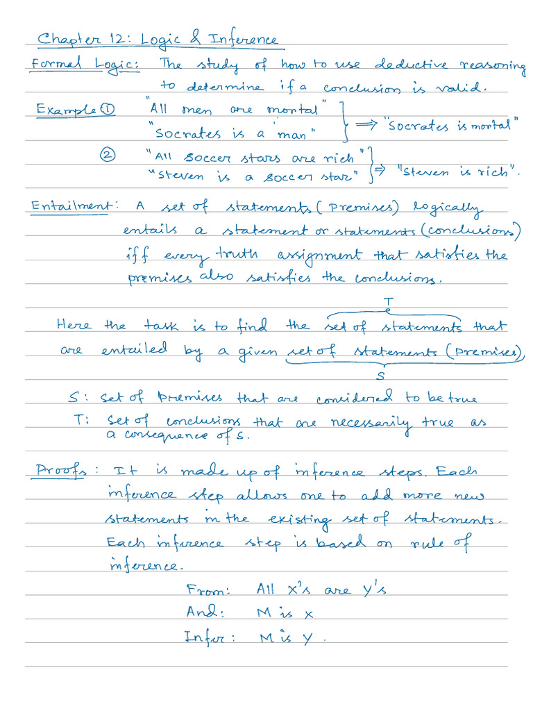 Chapter 12 (Logic and Inferences) | PDF