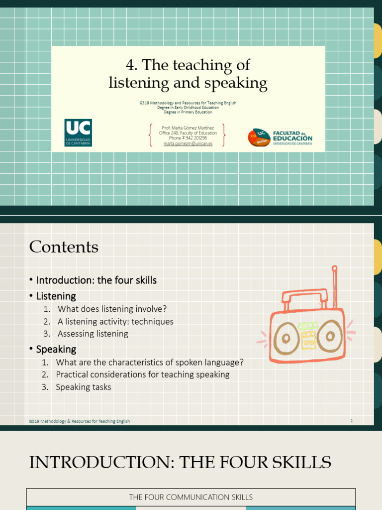 Teaching Listening and Speaking Skills | PDF | Fluency | English Language