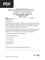 Utec Uce 2025 Chemistry Paper 1 | PDF