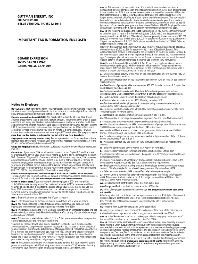 GerardexpressionSsnxxx XX 0603 Formw 2 2024 | PDF | Social Security ...