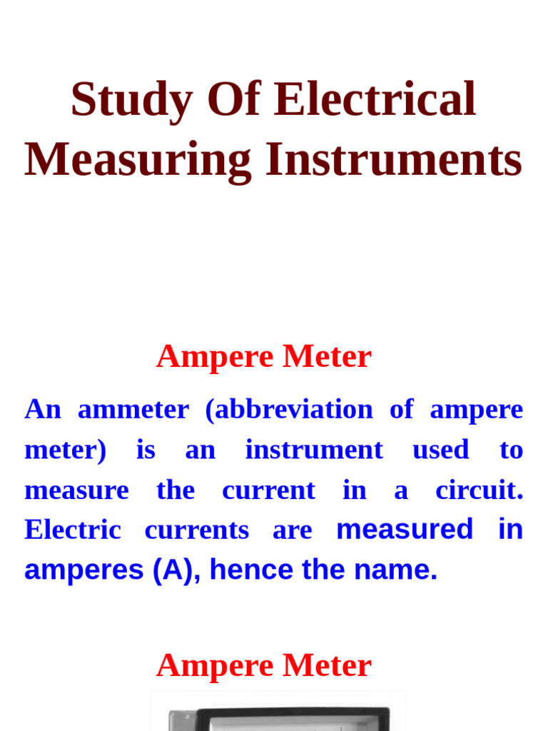 Study of Electrical Measuring Instruments | PDF | Series And Parallel ...