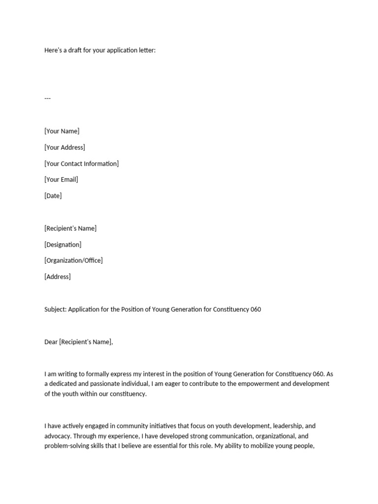 Application Letter | PDF