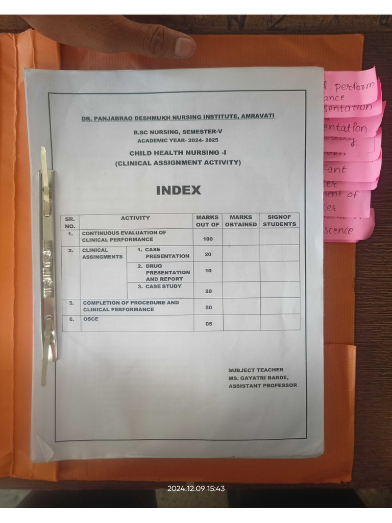 Child Health Nursing - 1 (Clinical Assignment) | PDF